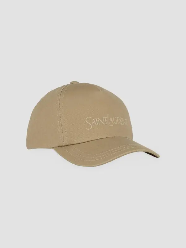 Saint Laurent Cap In Gabardine - Beige