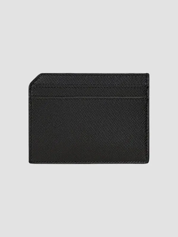 Saint Laurent Open Card Case In Coated Bark Leather