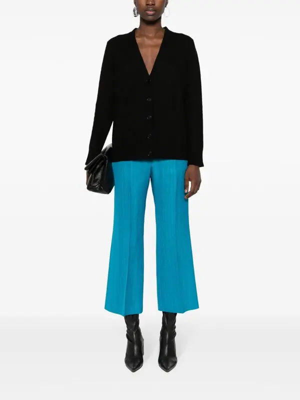 JIL SANDER Logo-engraved Wool Cardigan - Black