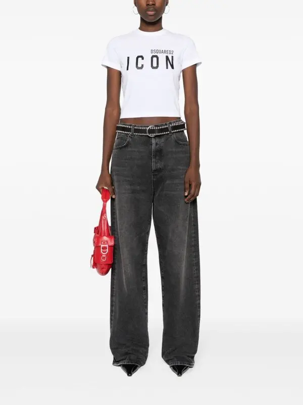 Dsquared2 Logo-print Cropped T-shirt - White