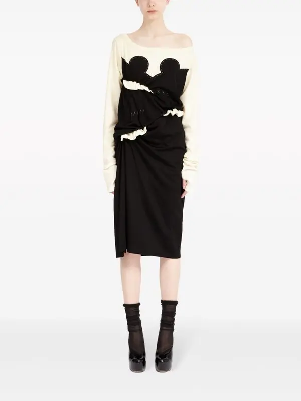 MAISON MARGIELA Spliced Jersey Midi Dress - Black