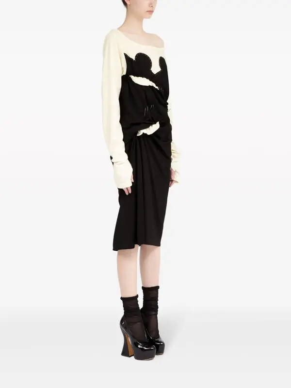 MAISON MARGIELA Spliced Jersey Midi Dress - Black