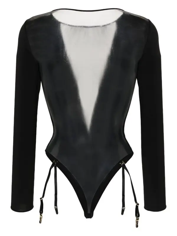 MAISON CLOSE Stretch Semi-sheer Bodysuit