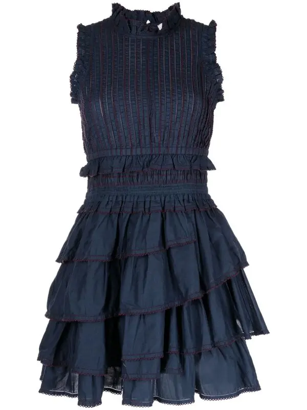 Sea Mable Ruffled Minidress - Blue | Editorialist