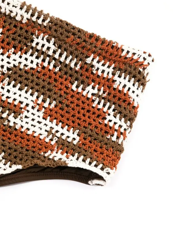 AMIR SLAMA Abstract-pattern Crochet Swim Shorts
