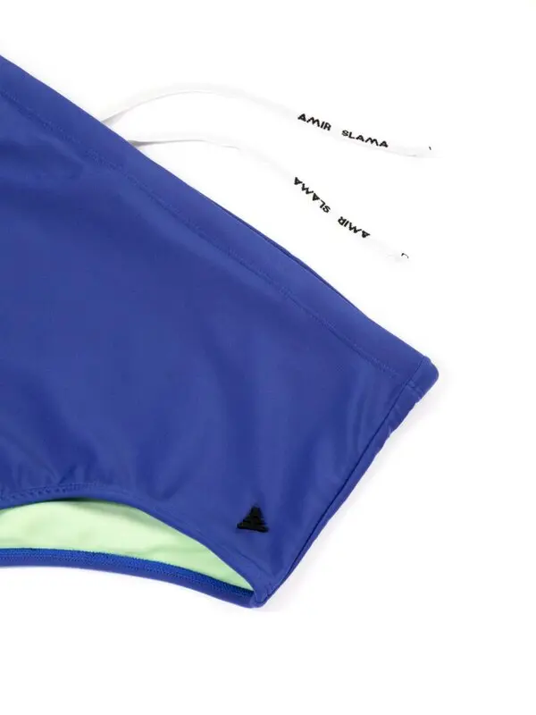 AMIR SLAMA Logo-appliqué Swim Shorts - Blue