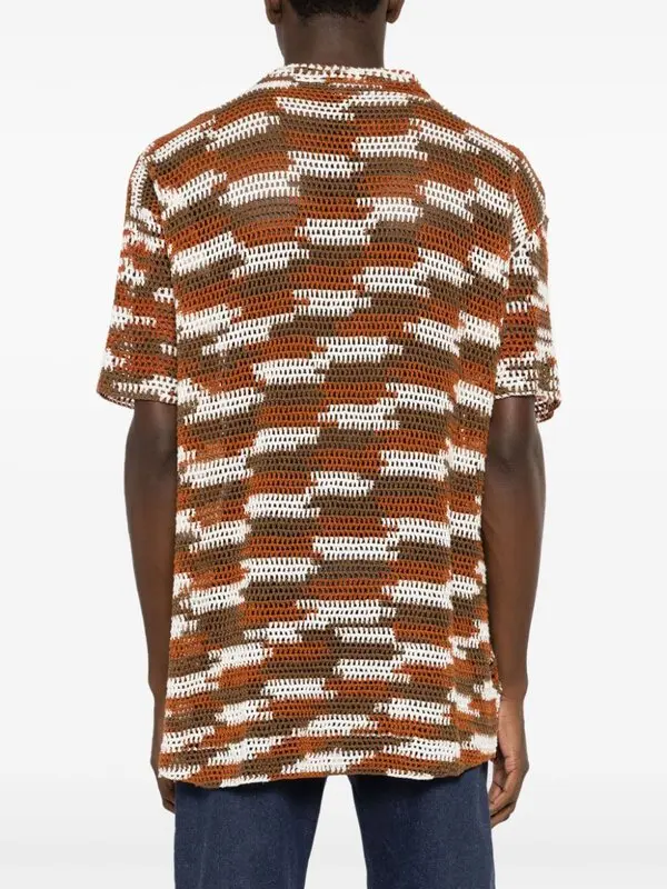 AMIR SLAMA Mélange Crochet-knit Shirt