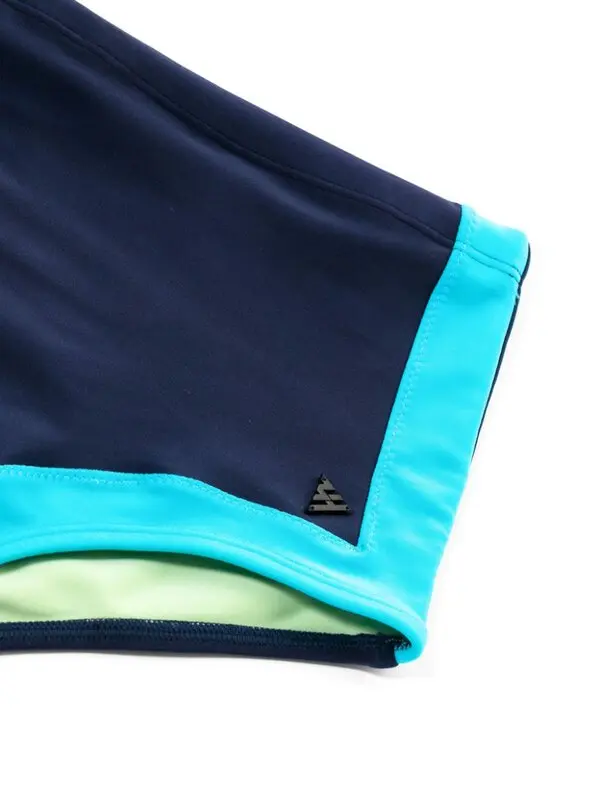 AMIR SLAMA Logo-plaque Swim Shorts - Blue