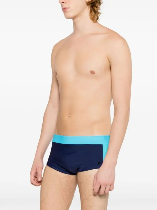 AMIR SLAMA Logo-appliqué Swim Shorts - Blue