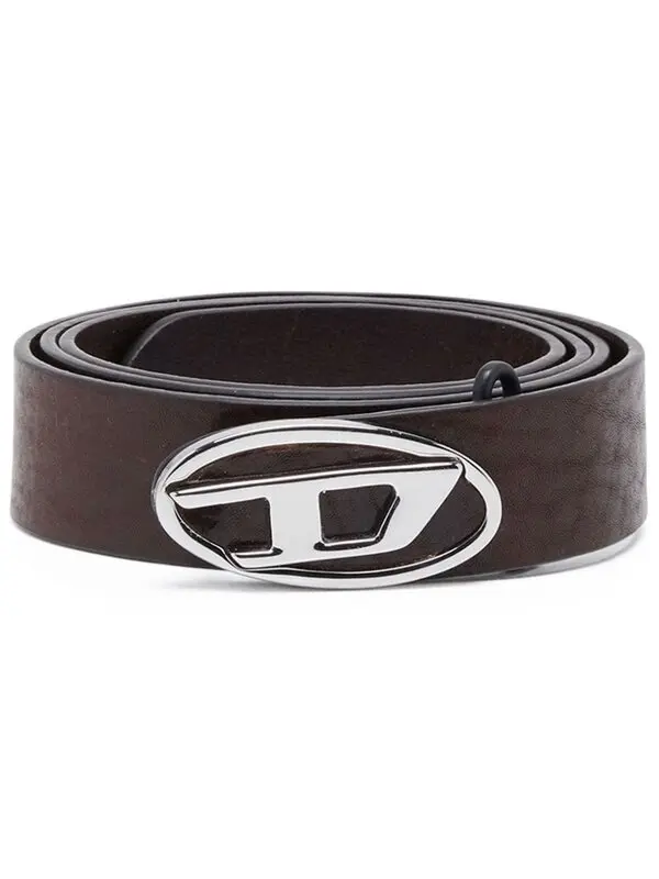 DIESEL® 1dr Logo-buckle Leather Belt - Brown