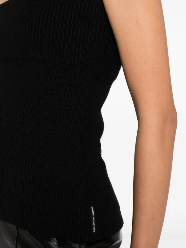 Alexander Wang Double-layer Ribbed-knit Strapless Top