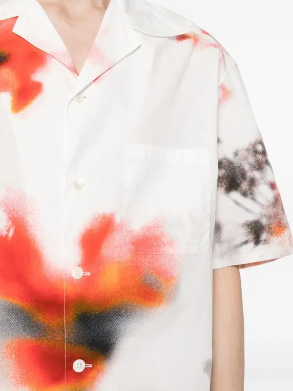 Alexander McQueen Abstract-pattern Cotton Shirt