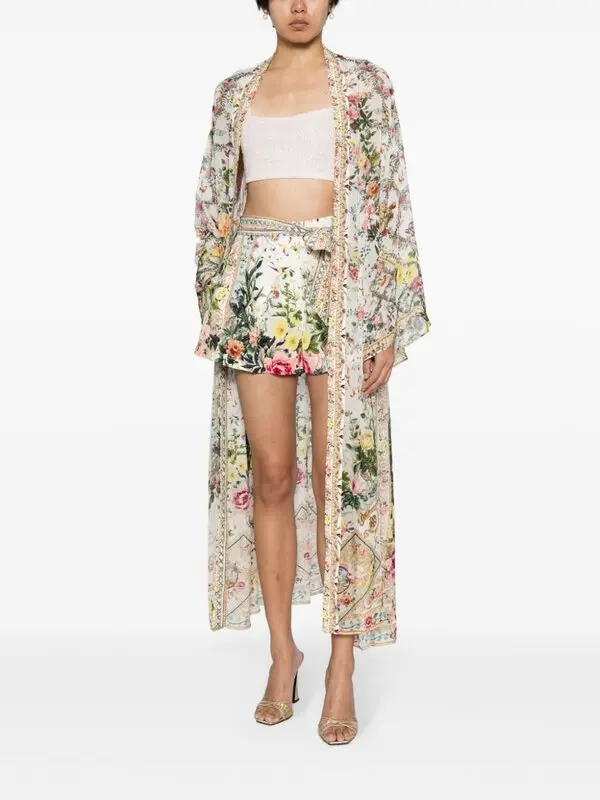 Camilla Renaissance Romance-print Silk Shorts