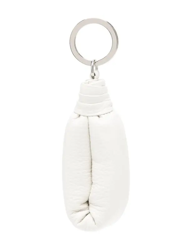 LEMAIRE Logo-engraved Leather Keyring - White