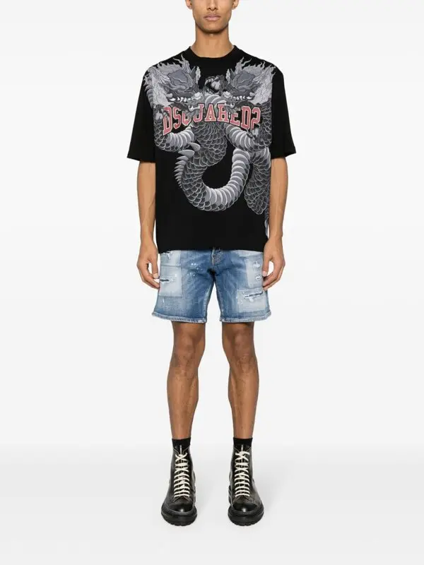 Dsquared2 Distressed Denim Shorts