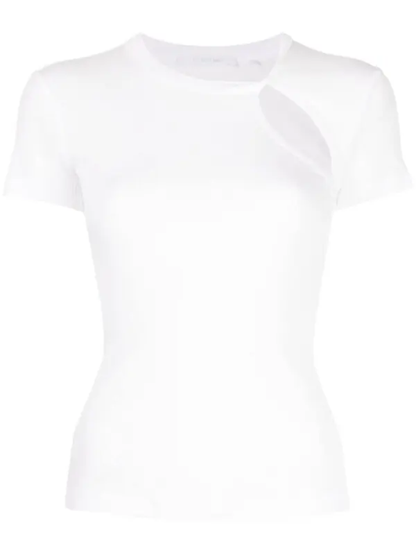 Helmut Lang Asymmetric Short-sleeve Top - White