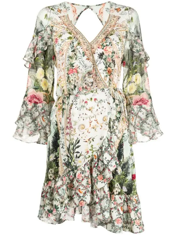 camilla silk wrap dress Camilla Soul Searching Ruffle Silk Wrap Dress