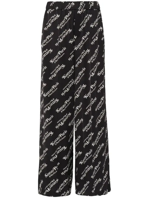 Kenzo Logo-print Twill Trousers