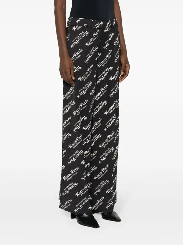 Kenzo Logo-print Twill Trousers