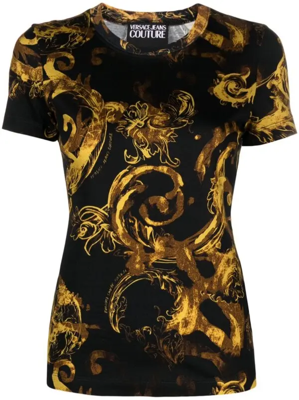 Versace Watercolour Couture T-shirt - Black