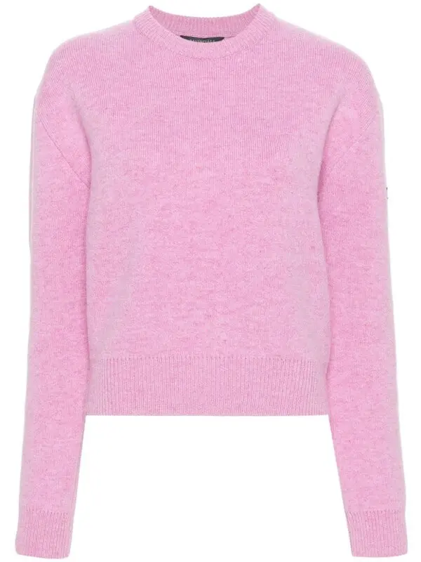 Balenciaga Logo-appliqué Mélange Jumper - Pink