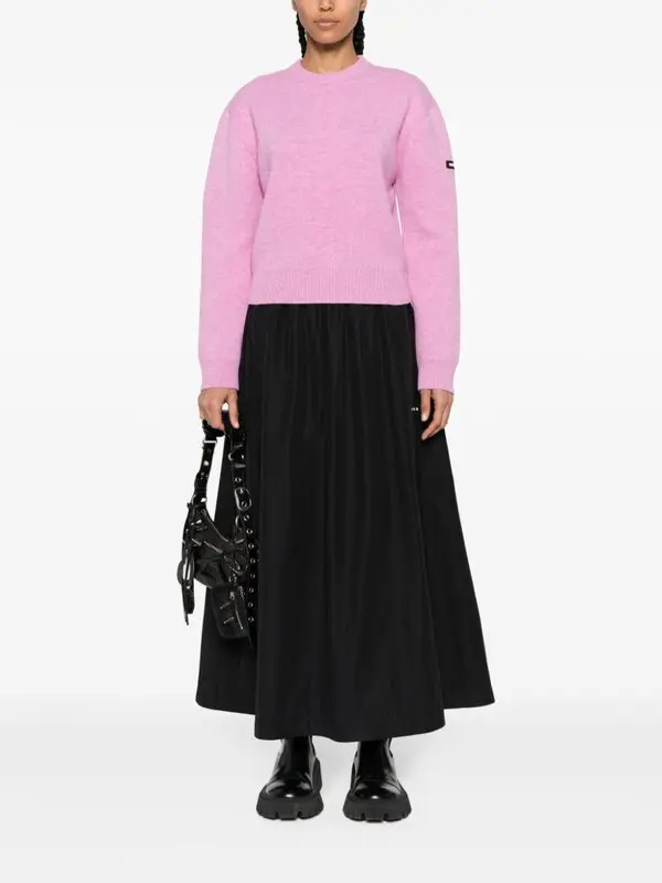 Balenciaga Logo-appliqué Mélange Jumper - Pink