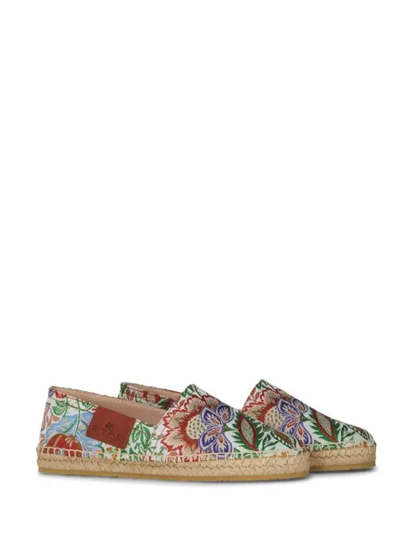 Etro Logo Appliqué Floral-embroidery Espadrilles