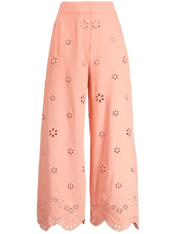 Elie Saab Cropped Trousers With Broderie Anglaise