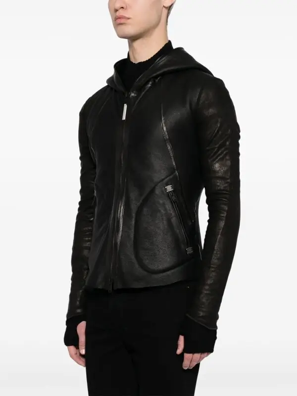 ISAAC SELLAM EXPERIENCE Hooded Leather Jacket