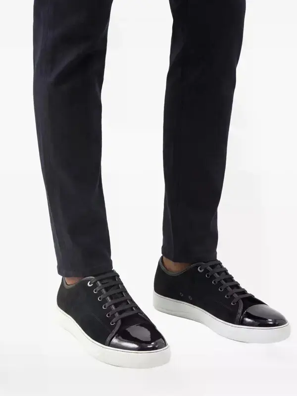 LANVIN Dbb1 Patent-toe Suede Sneakers - Black