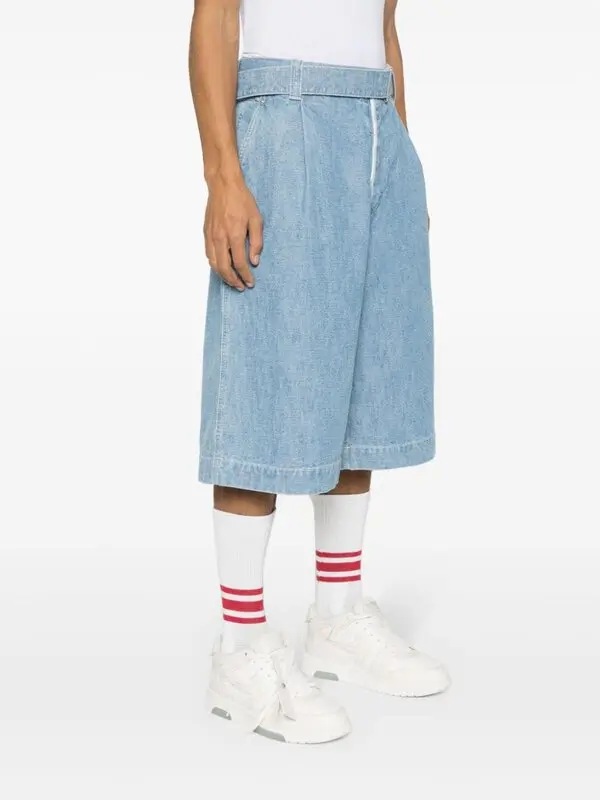 Kenzo Pleat-detail Denim Shorts