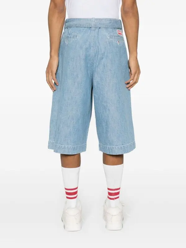 Kenzo Pleat-detail Denim Shorts