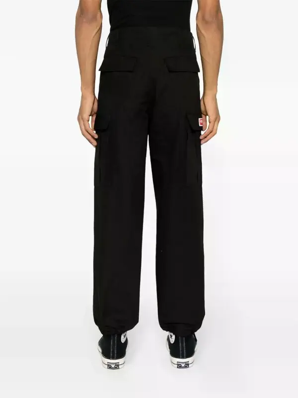 Kenzo Cotton Cargo Trousers - Black