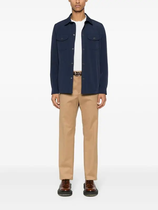 MOORER Long-sleeve Shirt Jacket - Blue
