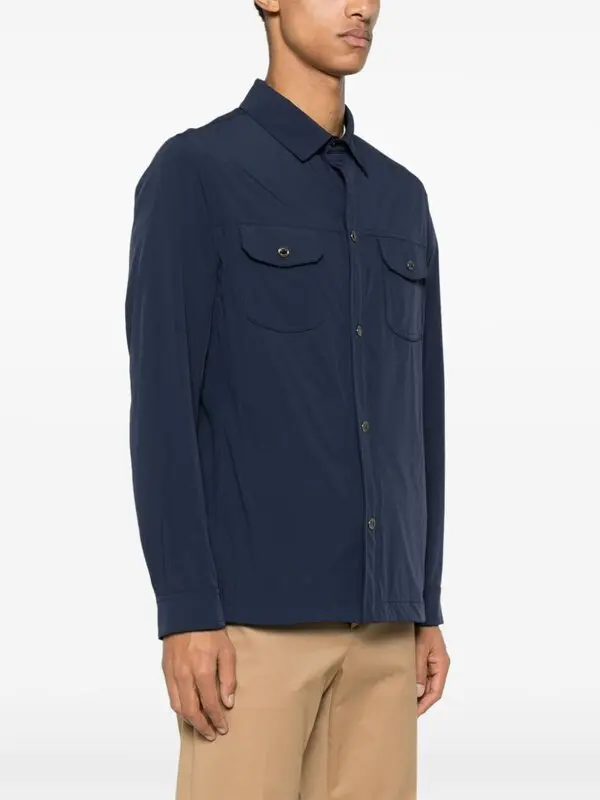MOORER Long-sleeve Shirt Jacket - Blue