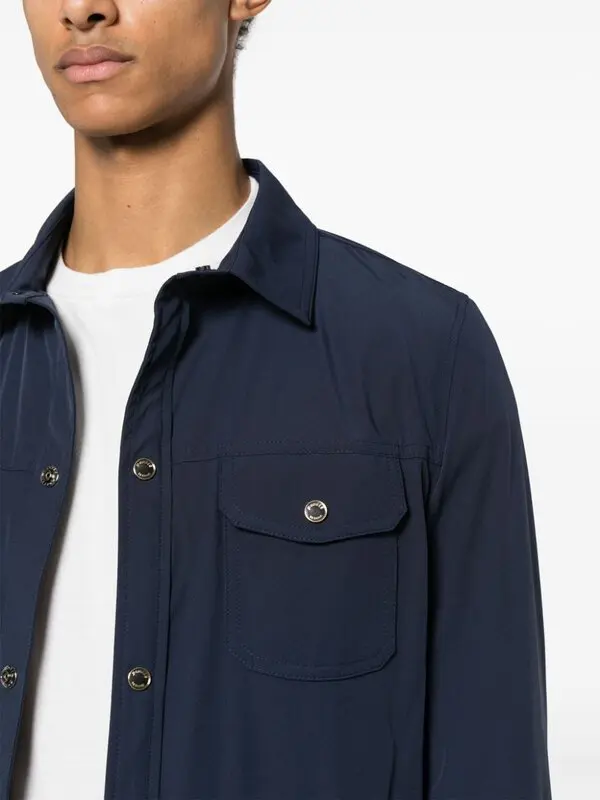 MOORER Long-sleeve Shirt Jacket - Blue