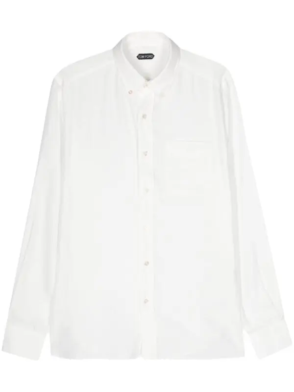 TOM FORD Buttoned-collar Poplin Lyocell Shirt