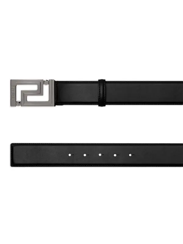 Versace Greca Leather Belt - Black