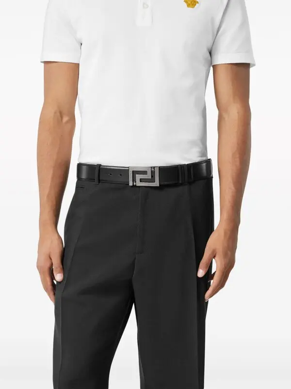 Versace Greca Leather Belt - Black