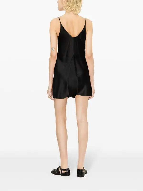 MAISON MARGIELA Four-stitch Logo Satin Playsuit