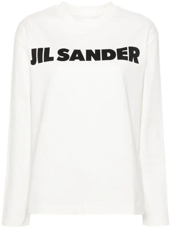JIL SANDER Logo-print Cotton Sweatshirt - Neutrals