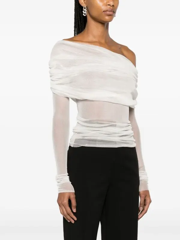 Christopher Esber Veiled Silk Top - White