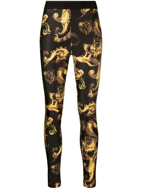 Versace Baroque-print Elasticated Leggings
