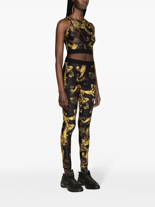 Versace Baroque-print Elasticated Leggings