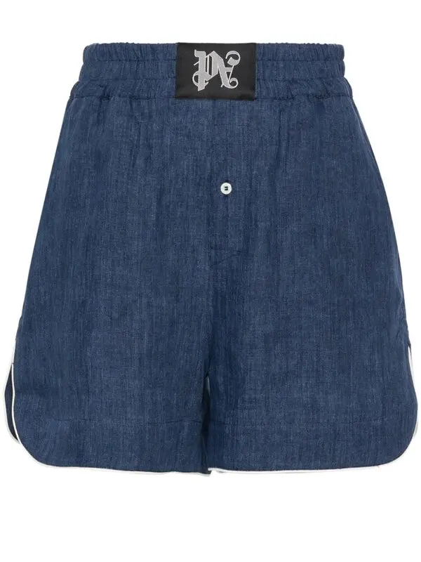 Palm Angels Monogram-motif Linen Boxer Shorts