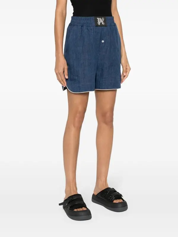 Palm Angels Monogram-motif Linen Boxer Shorts