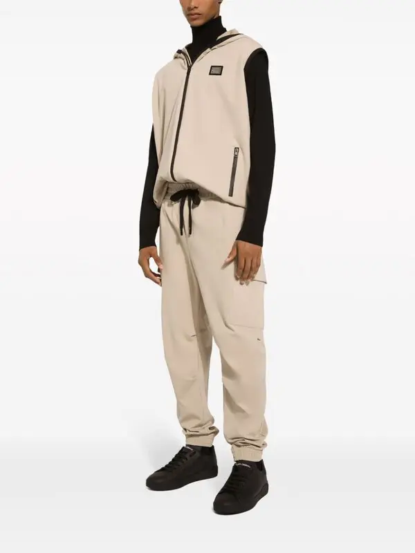 Dolce & Gabbana Logo-patch Drawstring Track Pants - Neutrals