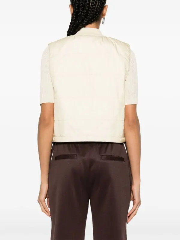 Palm Angels Logo-print Down Vest - Neutrals