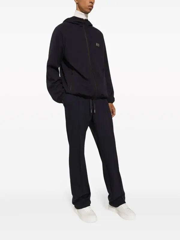 Dolce & Gabbana Logo-plaque Hooded Jacket - Blue