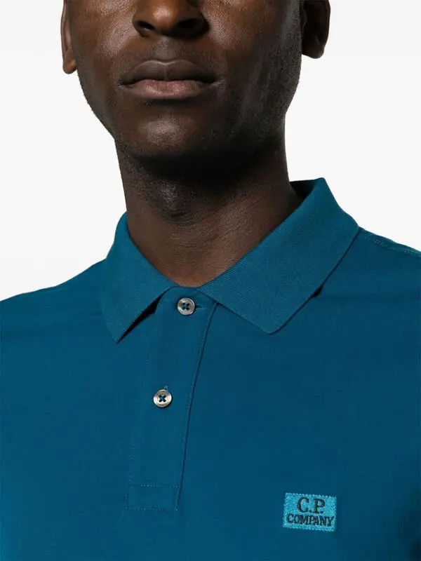 C.P. COMPANY Logo-patch Cotton Polo Shirt